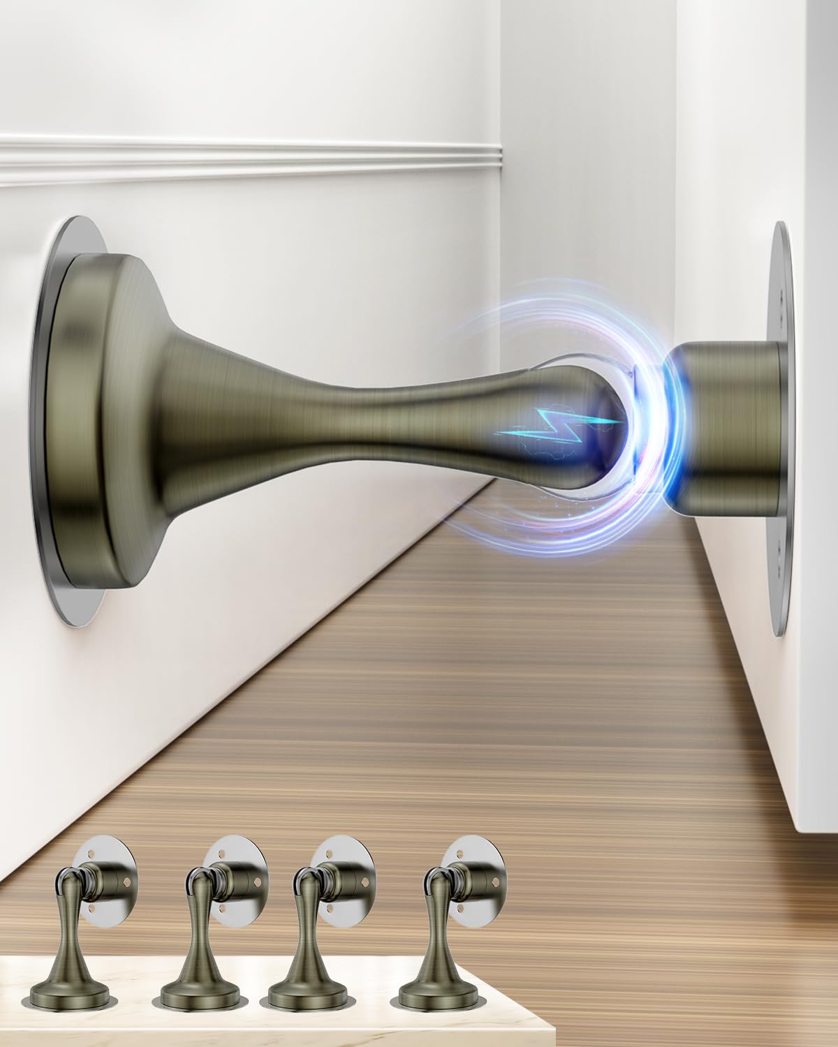 Door Stoppers Magnetic Door Catch - 4 Pack Stainless Steel Heavy Duty ...