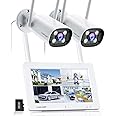 Amazon.com : Camcamp Wireless Security Camera System with 7" Touchscreen Monitor & 2PCS 2K Wired ...