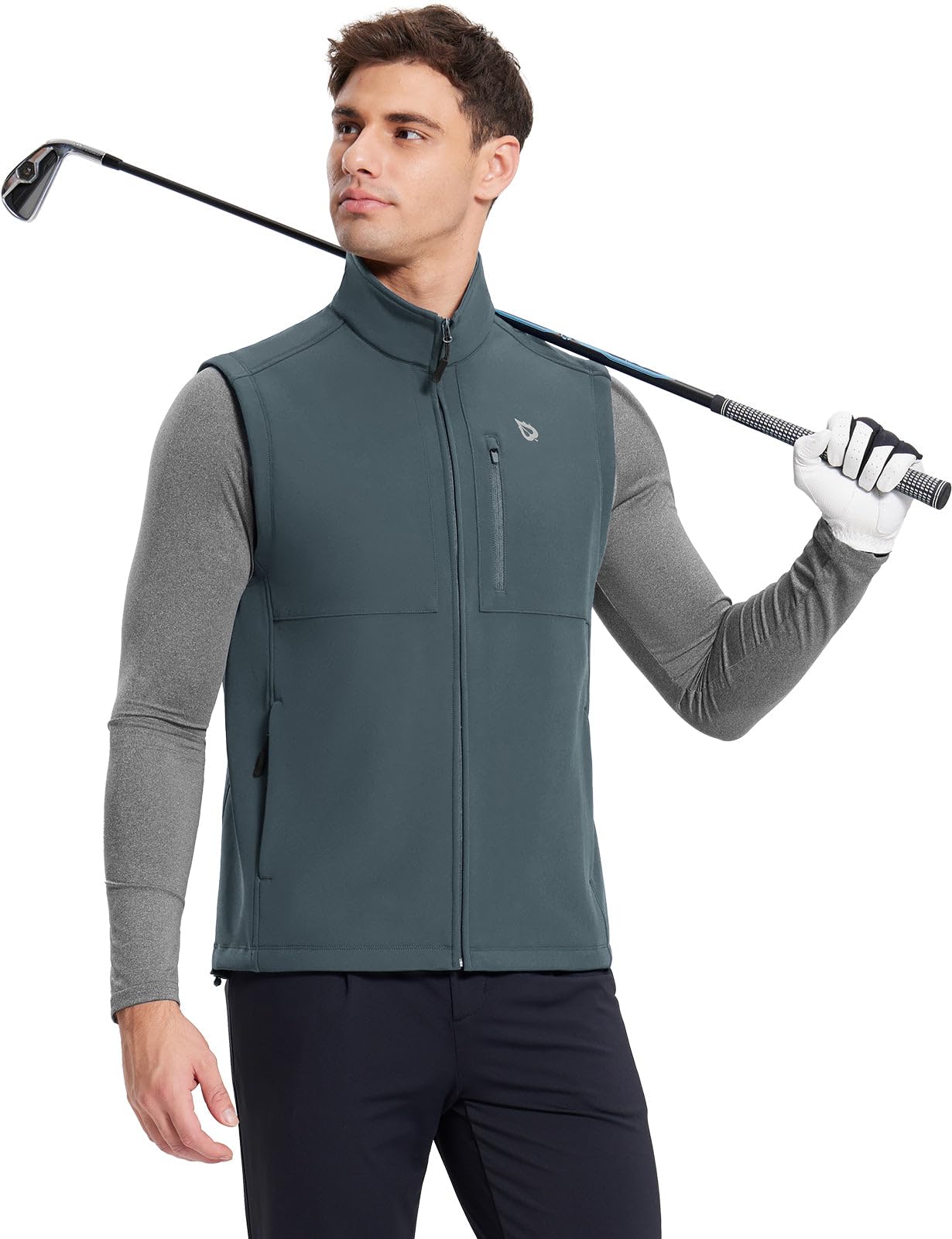 baleaf Men's Golf Vest Fleece Lined Softshell Sleeveless Jacket Water ...