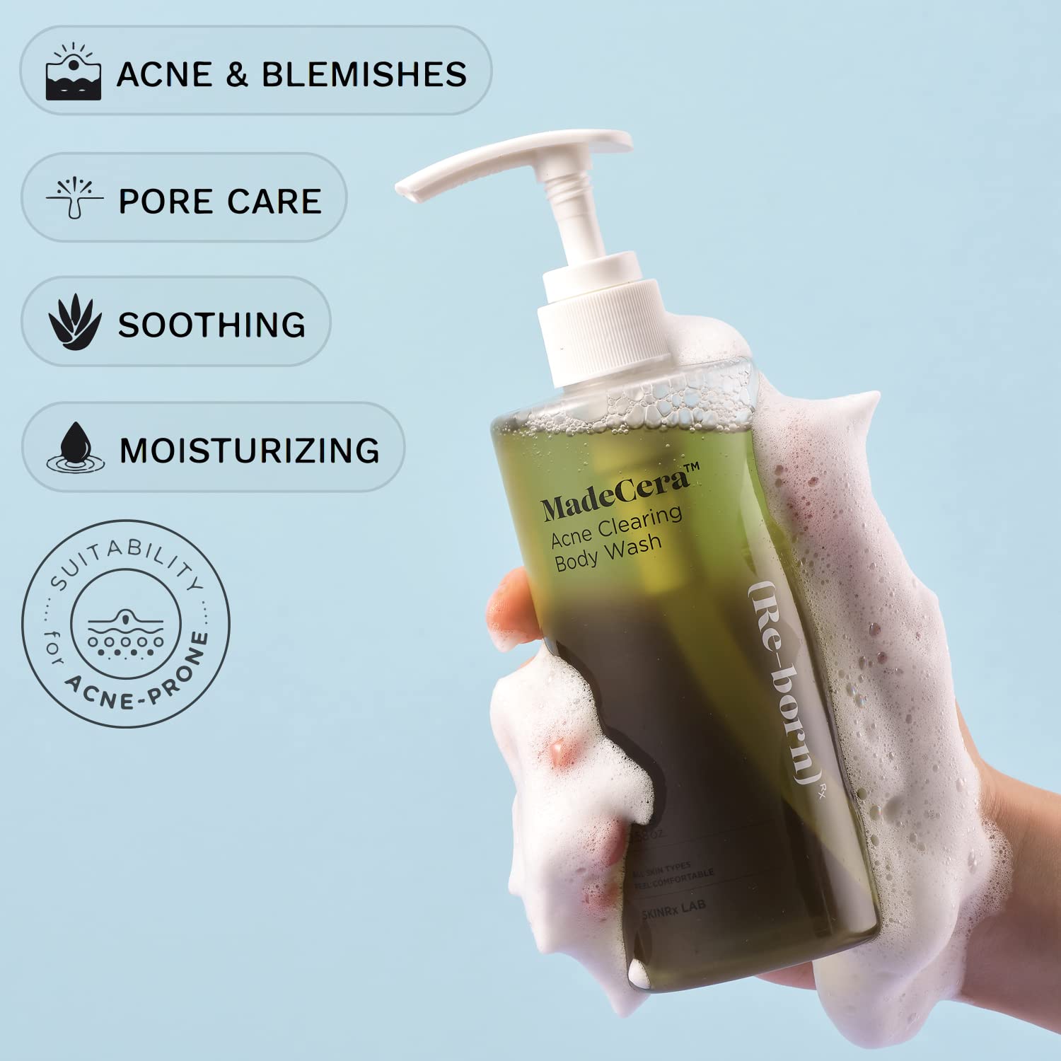 Mua SKINRxLAB Made Cera Acne Clearing Body Wash for Sensitive Skin ...