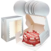 Amazon.com: 36pcs 10x10x5 Cake Boxes with Window 18-Packs Birthday Cake ...