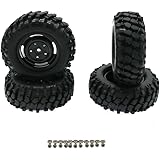 Amazon.com: INJORA 1:10 RC Rock Crawler 1.9 Inch Rubber Tires & Plastic Wheel Rim Set for Axial ...