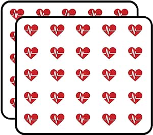 Amazon.com: 50 PCs Medical EKG ECG Reading Outline in Red Heart 1 ...