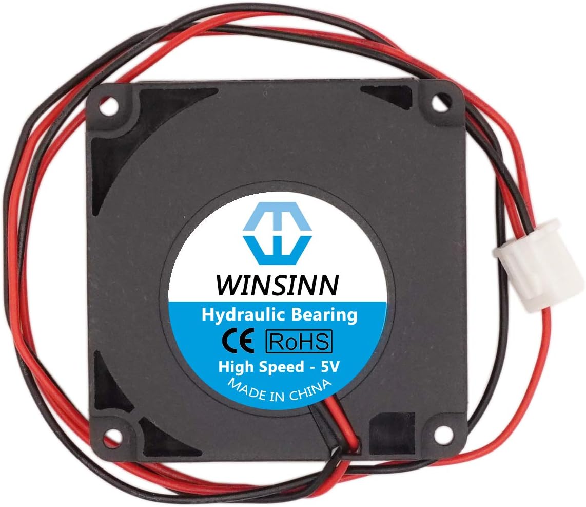 WINSINN 40mm Blower Fan 5V 4010 Turbine Turbo 40x10mm, with Air Guide Parts – High Speed (Pack ...
