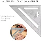 YOTINO Anschlagwinkeldreieck aus Aluminiumlegierung Dreieck Winkelmesser 90 Grad auf Imperial ...