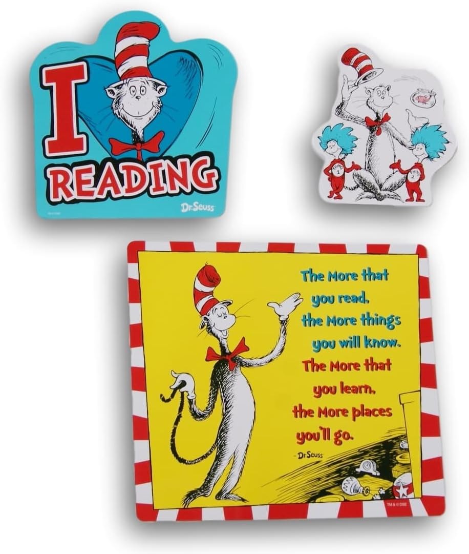 Amazon.com: Dr. Seuss Themed Reading Room Decor - 3 Piece: Home & Kitchen