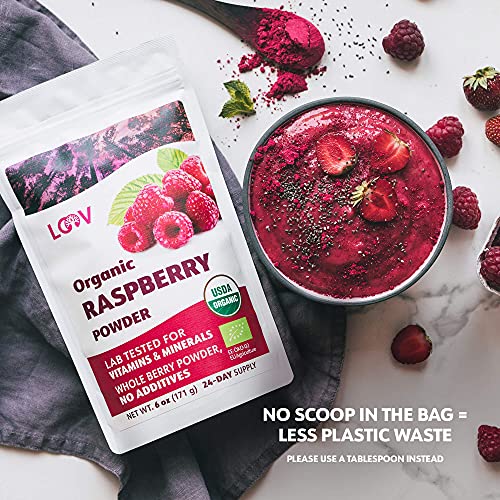 LOOV Organic Raspberry Powder, Made from 100% Whole Raspberries ...