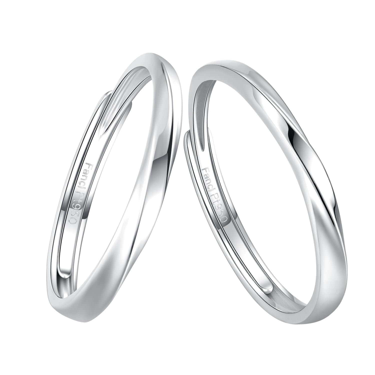 Mua [FANCIME] プラチナ ペアリング リング レディース メンズ 指輪 2個セット Pt950 調節可能 婚約指輪 結婚指輪 2本ペア 輝き ギフトボックス付 ギフトラッピング済 ...