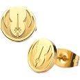 Amazon.com: Star Wars Jedi Symbol Gold Plated Stud Earrings : Clothing ...