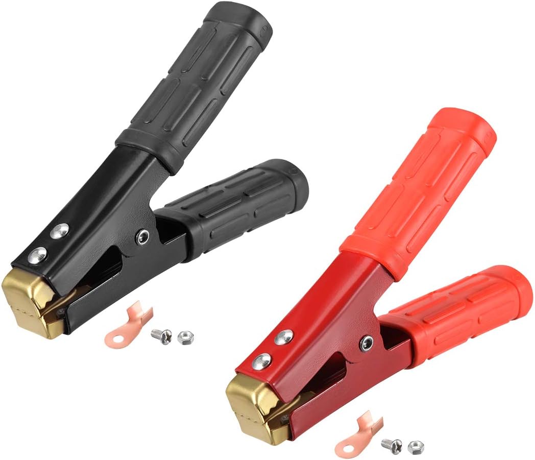 uxcell 2pcs 500A Heavy-Duty Insulated Alligator Clips, Battery ...