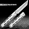 NedFoss Pocket Knife, 8'' Tanto Hunting Folding Knife with Glass ...