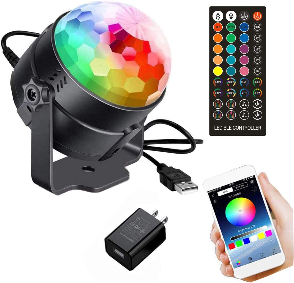 Amazon.com: LEDBLE Disco Ball Light Bluetooth Mobile APP Control, Sound ...