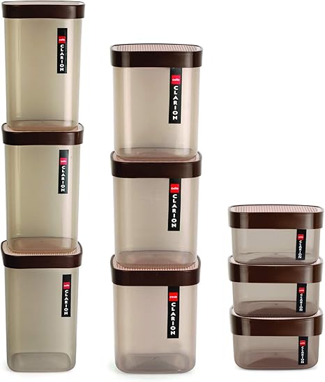 Buy Cello Plastic Storage Container - 500ml, 1000ml, 2200 ml, Set of 9 ...