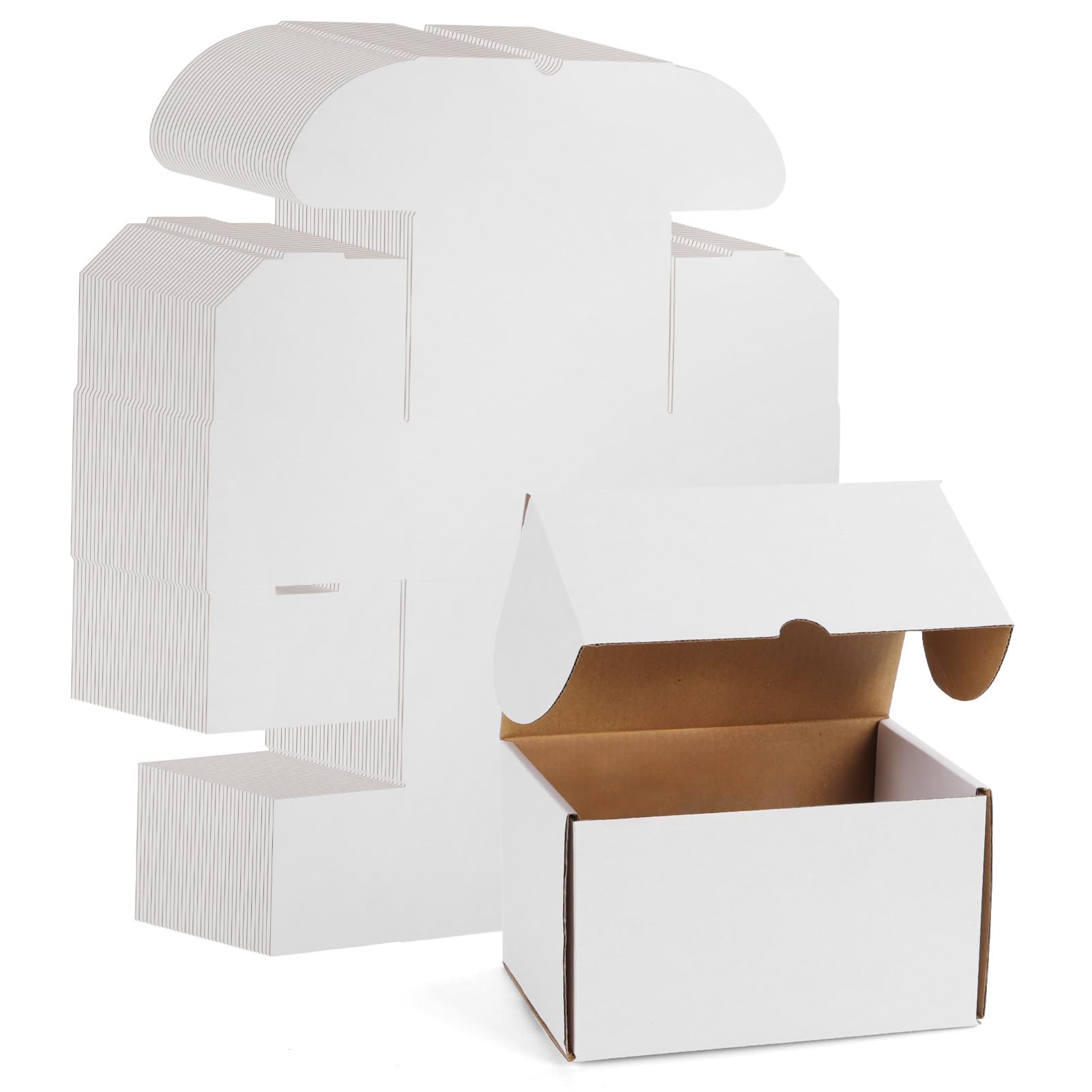 WIFTREY 7x5x4 Small Shipping Boxes Set of 40, White Corrugated ...