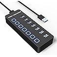 Amazon.com: ONFINIO USB Hub 3.0 7 Port, USB Data Hub Splitter with LED Individual On/Off ...