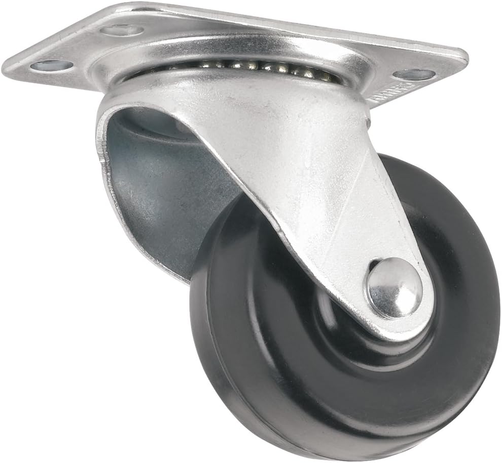 Amazon.com: Heavy Duty Rubber Caster Wheel with Swiveling Top Plate - 2 ...