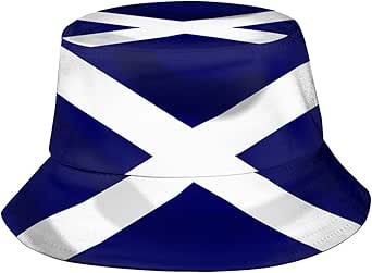 White Black Scotland Flag Bucket Hat Scotland Fisherman Hat Sun ...