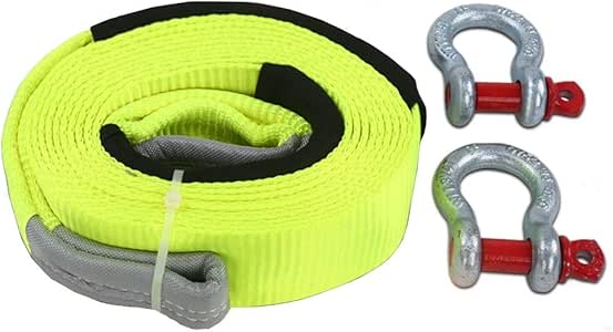 Tow Rope-Heavy Duty Tow Strap with Safety Hooks-Emergency Off Road ...