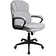 Amazon.com: CLATINA Grey Cloth Office Chair Fabric Covered Desk Chair ...