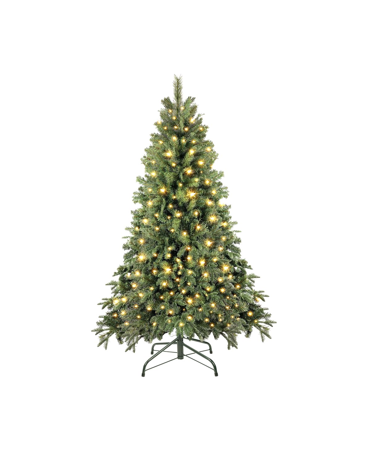 QBA 5FT Prelit Christmas Tree, Hinged Xmas Tree with 150 Incandescent ...