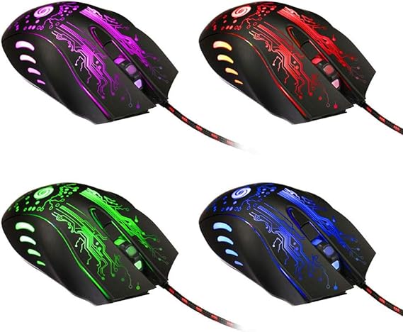 Amazon.com: Wired Gaming Mouse, 6-Button Ergonomic USB Optical Mouse ...