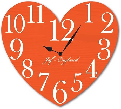 JAF Graphics Vintage Heart Clock, Heart Shaped Wall Clock, Wooden ...