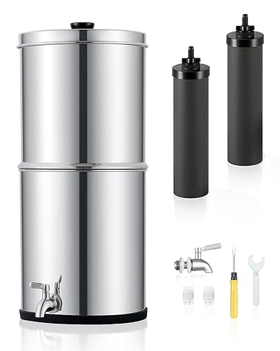 CO-Z Gravity-Fed Water Filter System, 2.25 Gallons Countertop Water ...