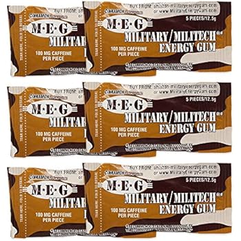 Amazon.com: MEG - Military Energy Gum | 100mg of Caffeine Per Piece ...