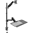 VIVO Sit-Stand Height Adjustable Pneumatic Spring Arm Keyboard Tray ...