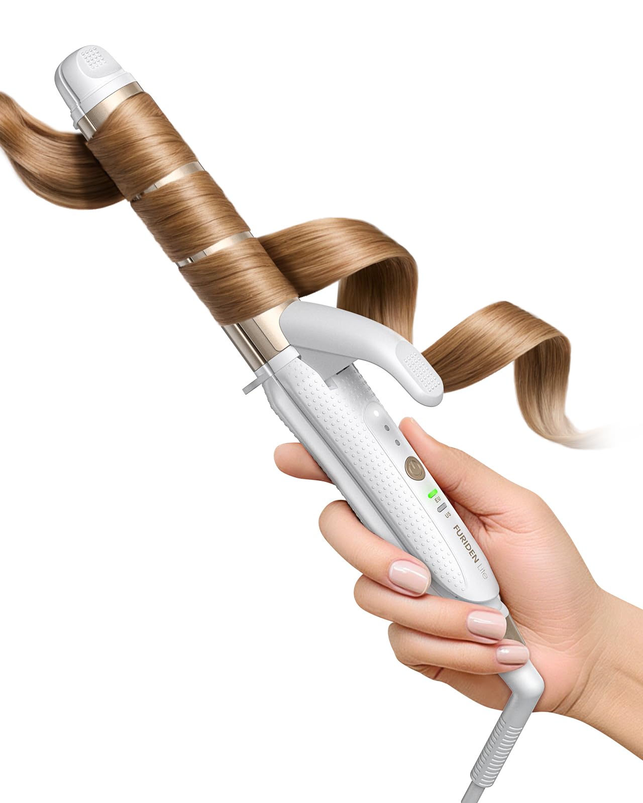 FURIDEN Lite Dual-Voltage Curling Iron: 110V-240V 1 Inch Ceramic Barrel ...