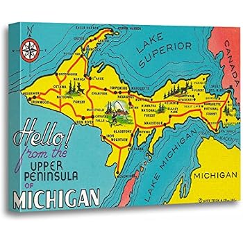 Amazon.com: Historic Pictoric Map : Upper Peninsula Michigan 1911, Map ...