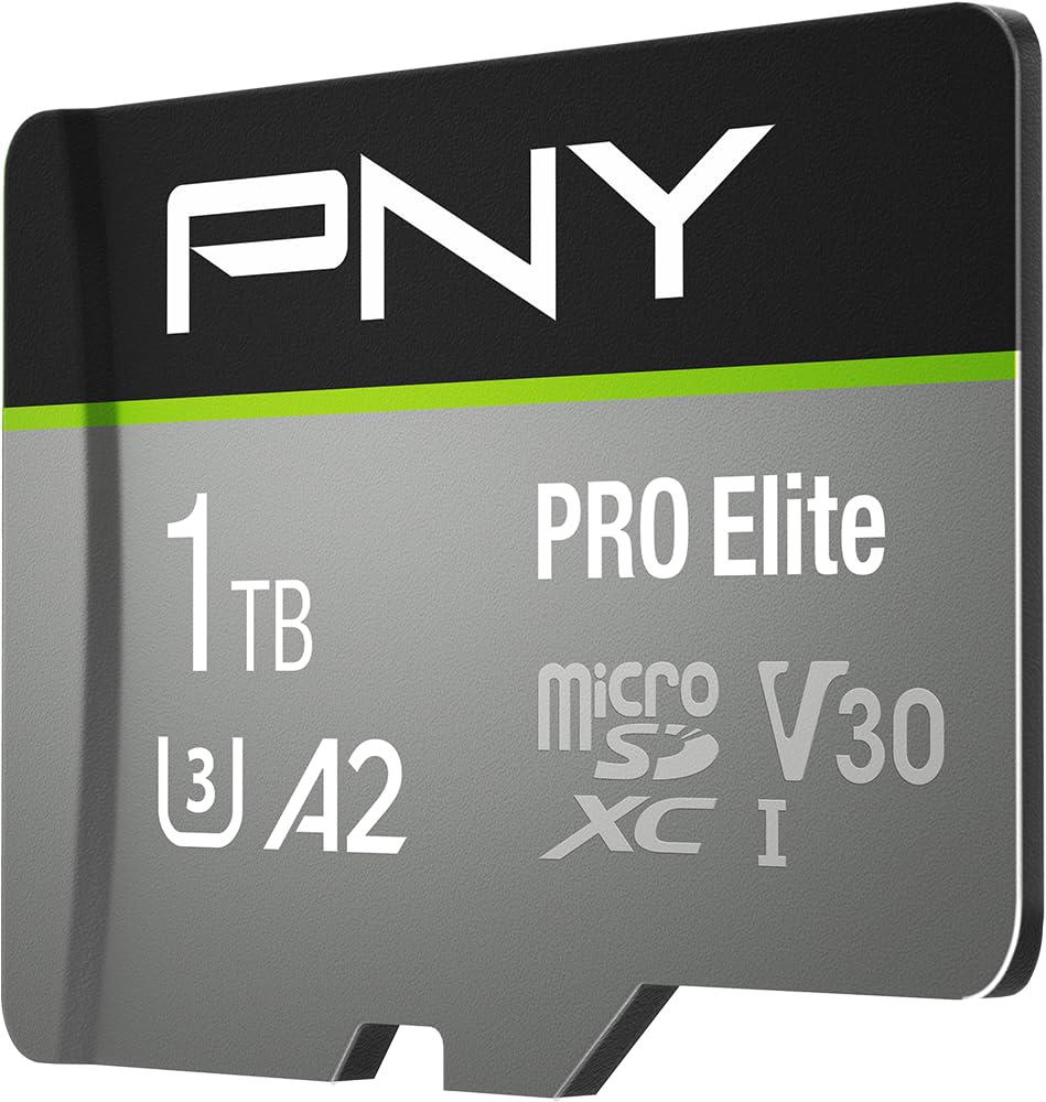 PNY 1TB PRO Elite Class 10 U3 V30 microSDXC Flash Memory Card - 100MB/s, Class 10, U3, V30, A2 ...