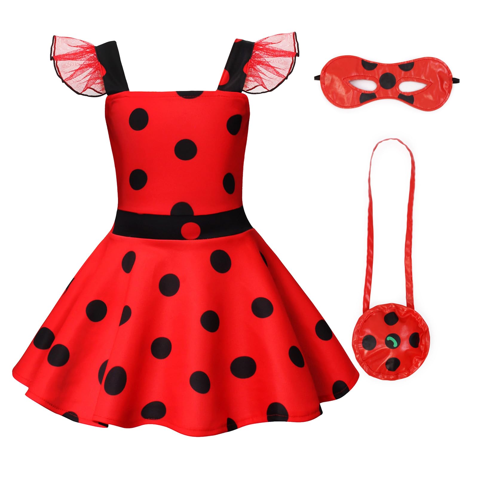 Butvashine Ladybug Costume Dress for Little Girls Childrens Fancy Party ...