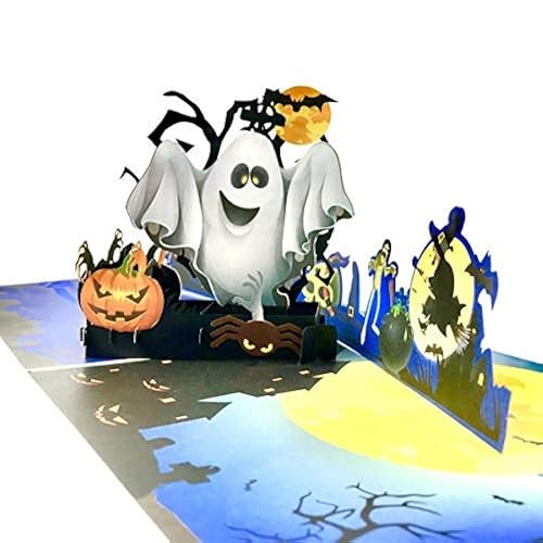 Akeydeco Halloween Cards,3D Pop Up Card Showing Ghost Pumpkin Witch ...