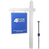 Amazon.com : 4Ever Products Vinyl PVC Real Estate Sign Post - White - 5 ...