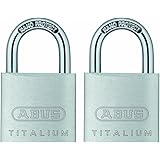 ABUS 64TI/40 Titalium Aluminum Alloy Padlock Keyed Alike - Nano Protect Steel Shackle - 3 Pack ...