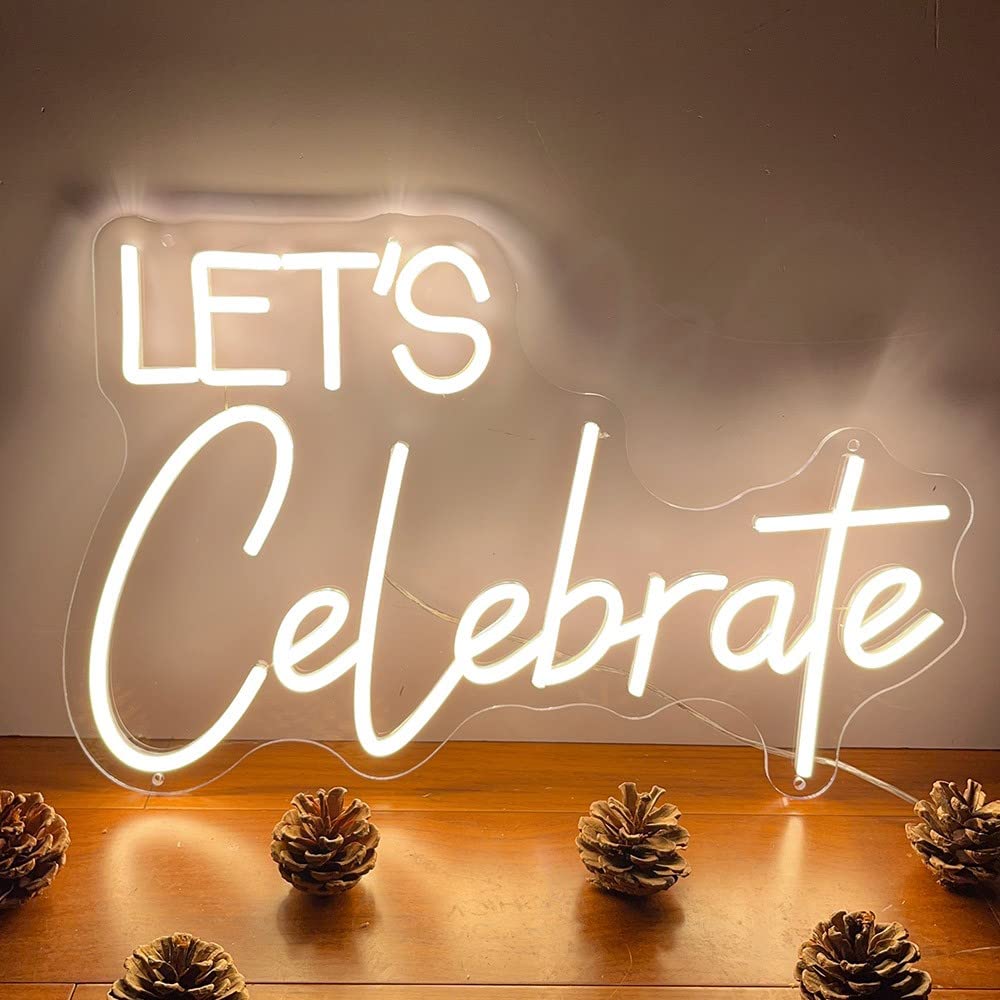 Neon Sign The Celebrate for Wall Decor Custom Light Up Sign Indoor ...