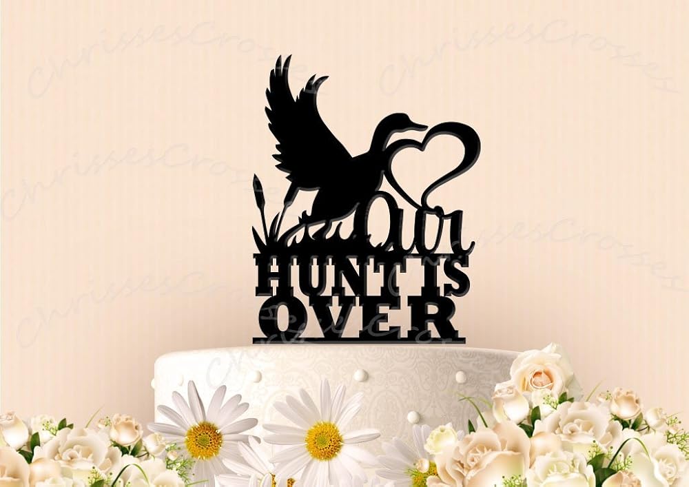 Amazon.com: Hunt is Over Wedding Cake Topper: Handmade