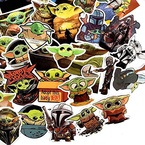 TopMEone baby yoda sticker pack 60 pcs teen vinyl cool decals ...