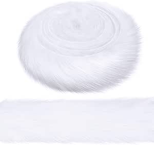 Amazon.com: 2 Inches Wide Christmas White Faux Fur Ribbon Trim Fabric ...