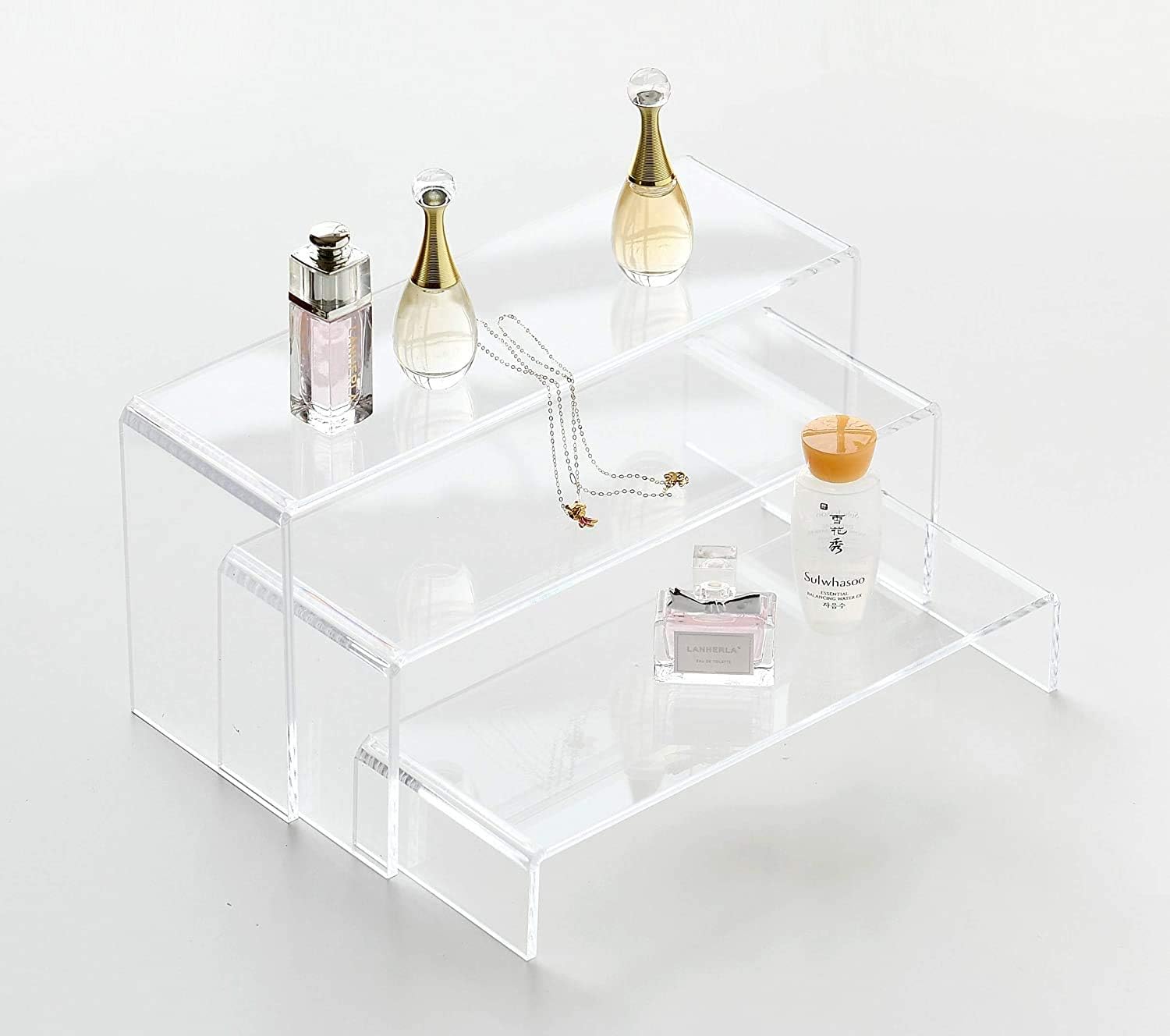 Nisorpa 5 x Acrylic Display Risers Stand Clear Riser Shelf Retail ...