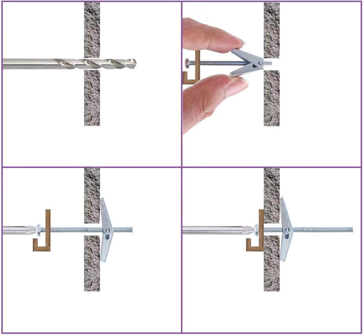 OTOTEC 50pcs Rust Resistance Round Head M4 Spring Toggle Anchors Bolt ...