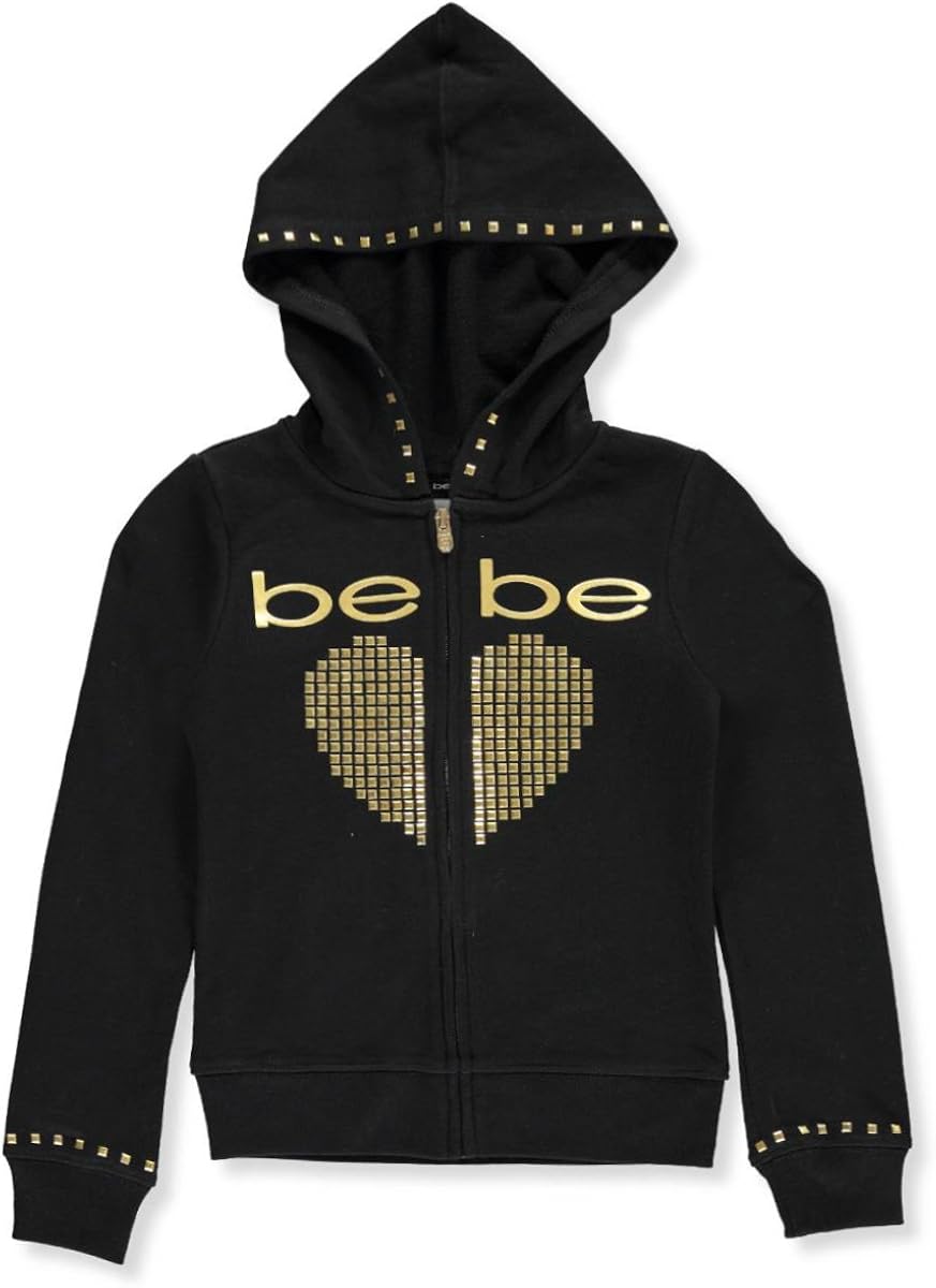 Amazon.com: Bebe Girls Girls' Embellished Hoodie, M(10/12), Black: Clothing