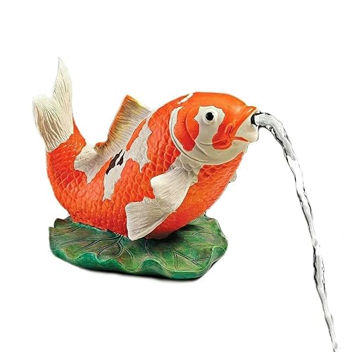 Kiki The Koi Decorative Plumbed Pond Statuary Fountain Spitter ...