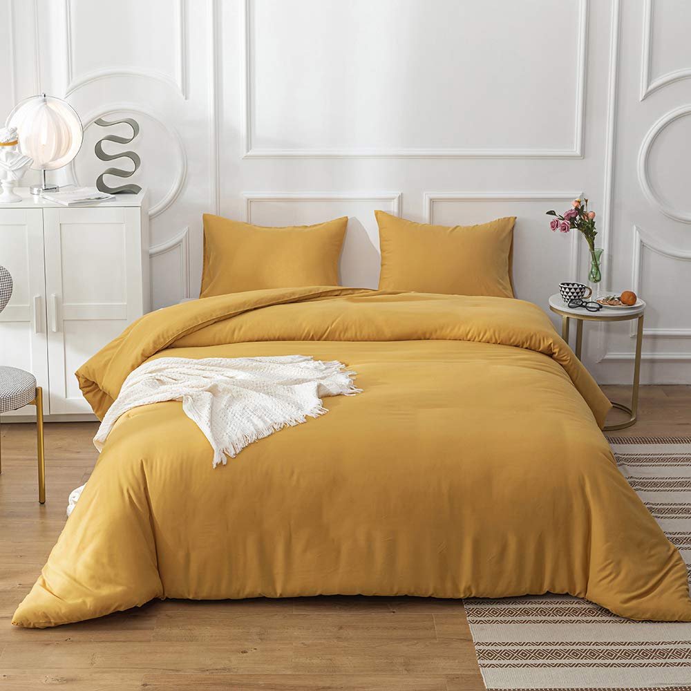 CLOTHKNOW Yellow King Size Comforter Set Mustard Yellow Bedding ...