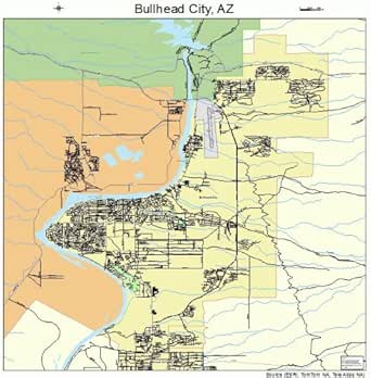 Amazon.com: Large Street & Road Map of Bullhead City, Arizona AZ ...