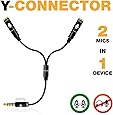 2 Microphone Splitter - Y Splitter 3.5mm - TRRS Mic Splitter by ...