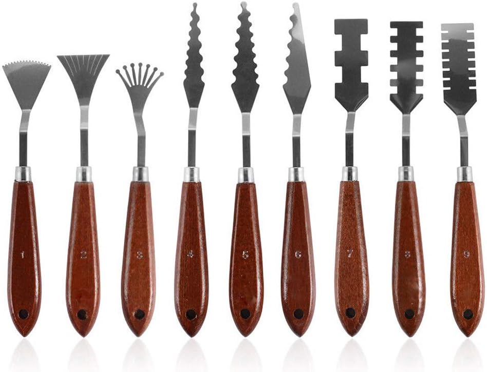 Gasea 9pcs Stainless Steel Palette Knives Painting Mixing Drawing ...