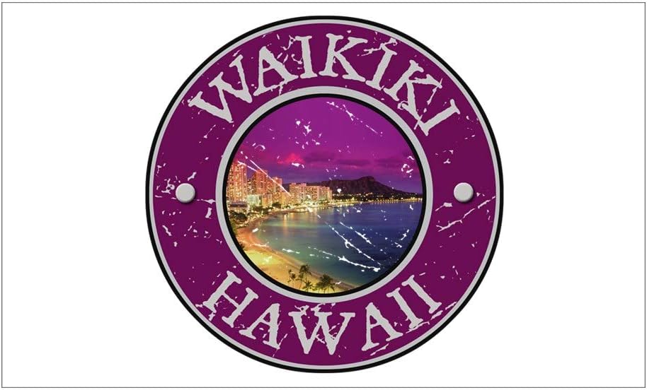 Amazon.com: CafePress Waikiki, Hawaii Rectangle Bumper Sticker Car ...