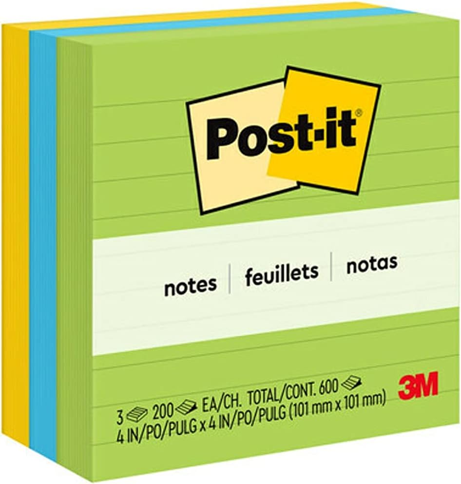Post-it Notes, 4x4 in, 3 Pads, America's #1 Favorite Sticky Notes ...